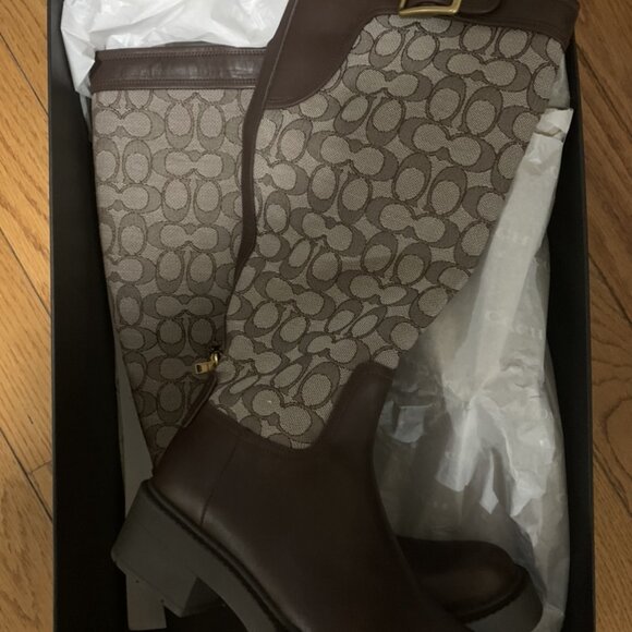 Coach | Shoes | Coach Lilli Boot In Signature Jacquard 75 Color Brown ...